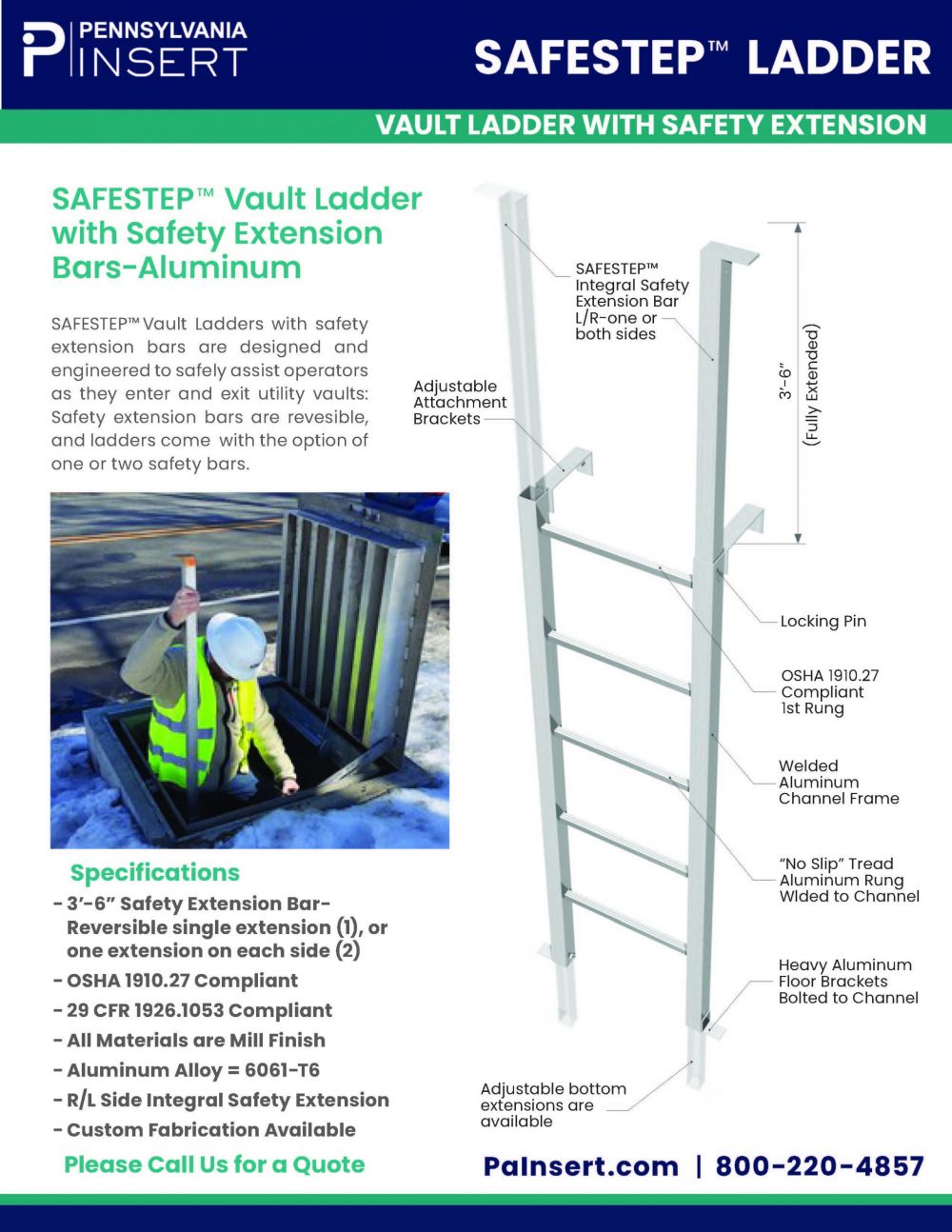 SAFESTEP™ Aluminum Ladders – Pennsylvania Insert Corporation